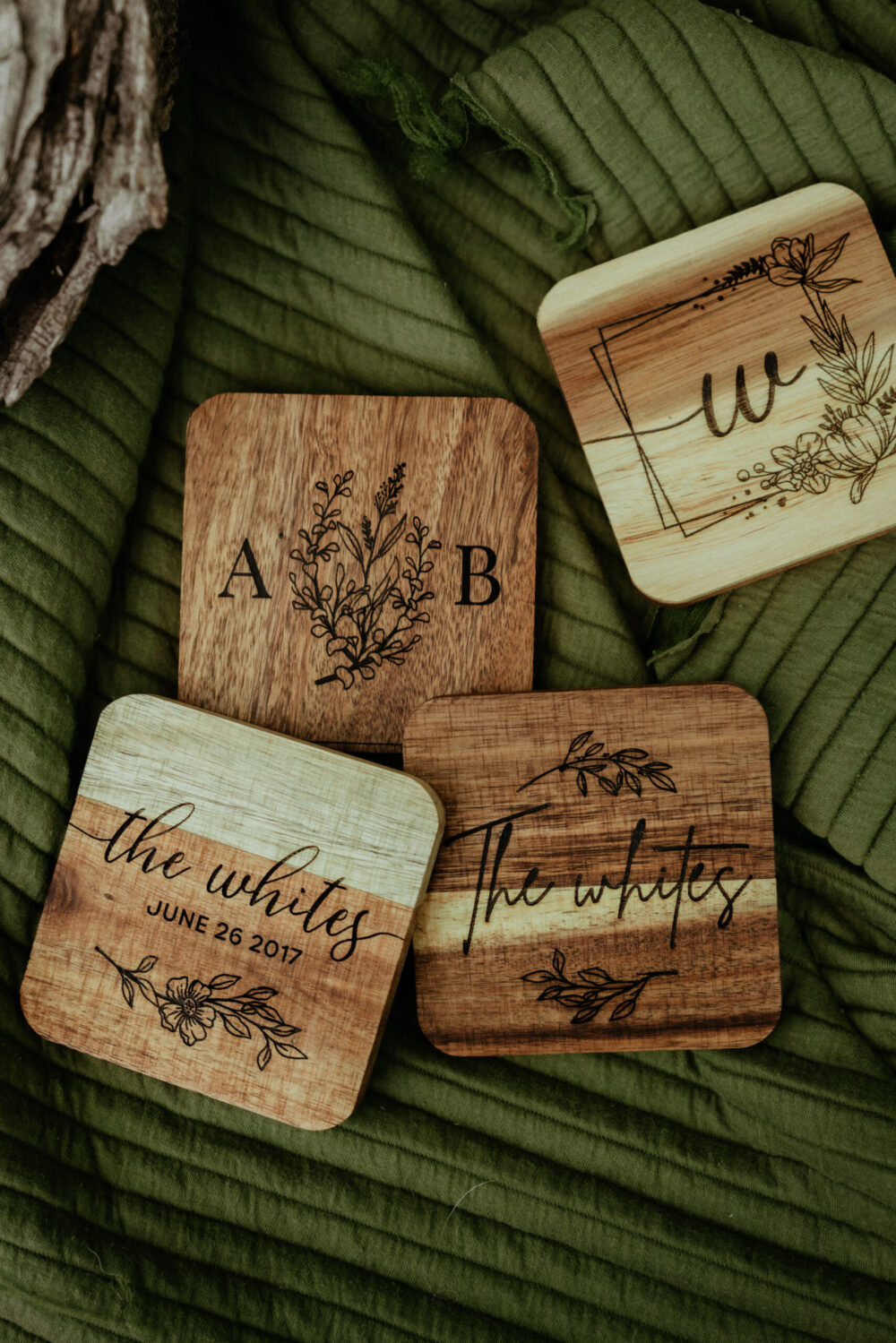 Personalized Wooden Square Coasters - NYMAR Designs